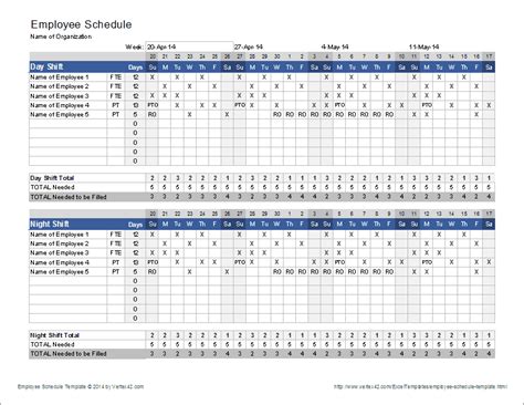 Free Excel Shift Schedule Template