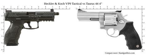 Heckler And Koch Vp9 Tactical Vs Taurus 44 4 Size Comparison Handgun Hero