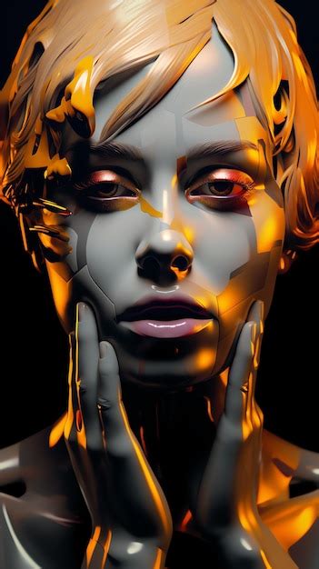 Premium Photo A Woman With A Broken Face