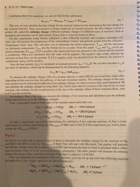 i need urgent help with my chem 2 lab about hess law