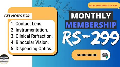 Optometry Notes Monthly Membership Youtube