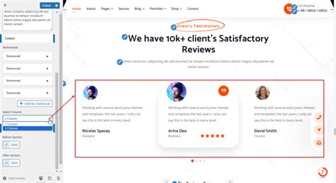 testimonial section setup desert themes