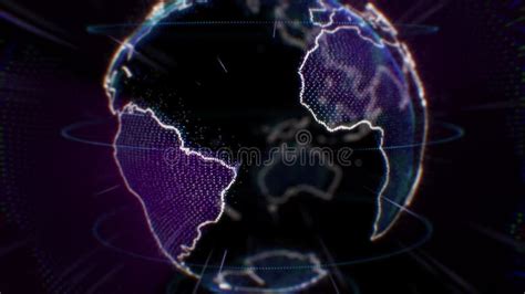 Globe Holographic Global Network And Communication Map Digital