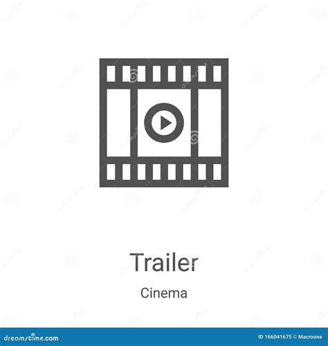Trailer Icon Vector From Cinema Collection Thin Line Trailer Outline