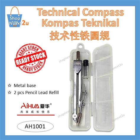 Technical Metal Drawing Compass Set Compass Lukisan Kompas Teknikal Geometry Set Protractor