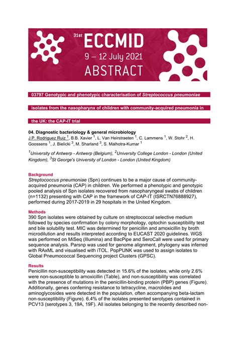 Pdf Genotypic And Phenotypic Characterisation Of Streptococcus Pneumoniae Isolates From The