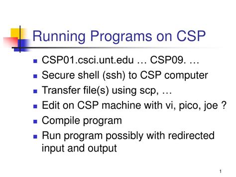 Ppt Running Programs On Csp Powerpoint Presentation Free Download Id5185126
