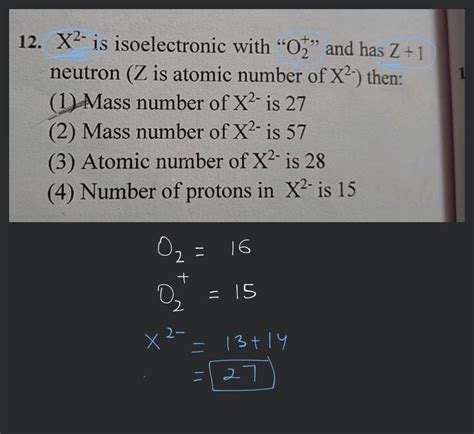 M2 Ion Is Isoelectronic Of So2 And Has Z2 Neutrons Z Is Atomic Num
