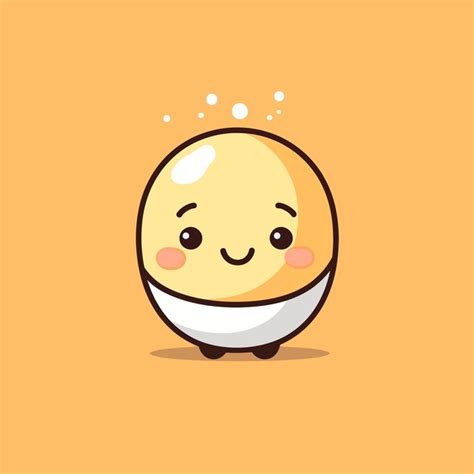 Leuke Kawaii Ei Chibi Mascotte Vector Cartoon Stijl Premium Ai Gegenereerde Vector