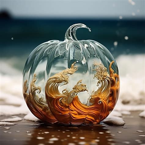 Premium Ai Image Glass Pumpkin