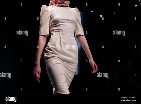 White Long Classy Dress On Female Body Fashion Outfit Trendy Look Classy Clothes Concept