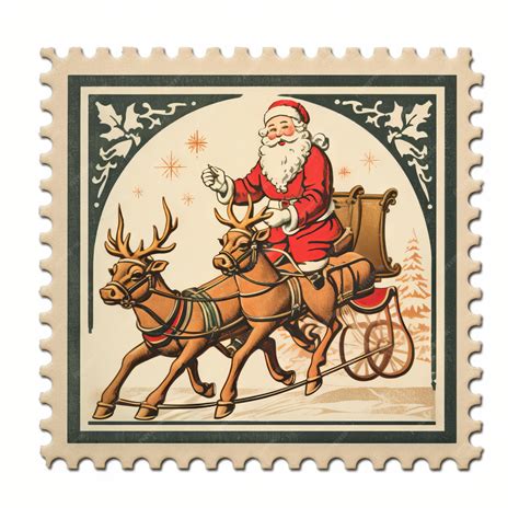 Premium Ai Image Vintage Christmas Stamp