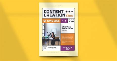 Retro Content Creation Class Poster Template Print Templates Ft Retro