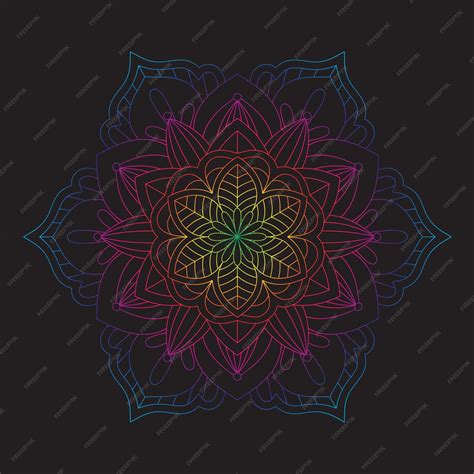 Free Vector Rainbow Coloured Decorative Mandala Design