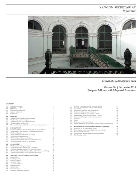 Conservation Management Plan Yangon Secr Pdf Myanmar