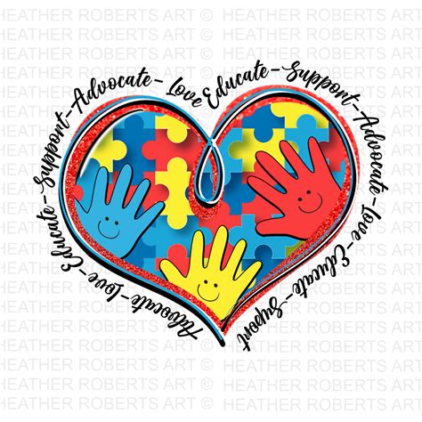 Autism Heart Png Heather Roberts Art