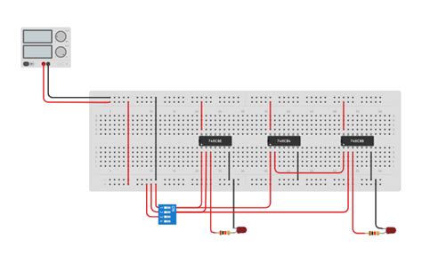 Circuit Design Half Subtractor Tinkercad