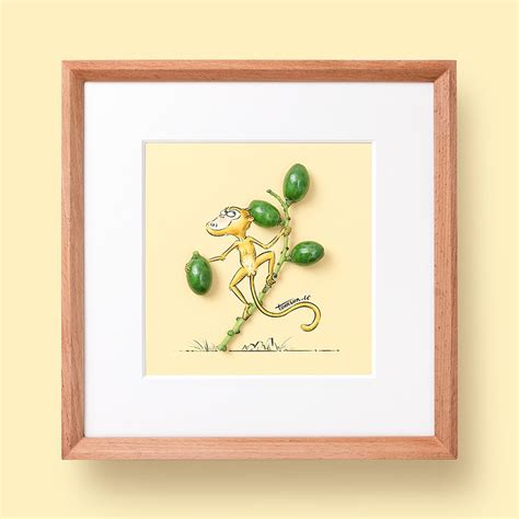 朝三暮四 原創插畫 創意裝飾畫 猴子搞笑可愛 藝術微噴 送禮物 Tomsonli｜海報掛畫掛布人氣榜 Pinkoi