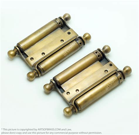 630 Vintage Brass Swing Door Hinges Double Action Adjustable Spring Hinge