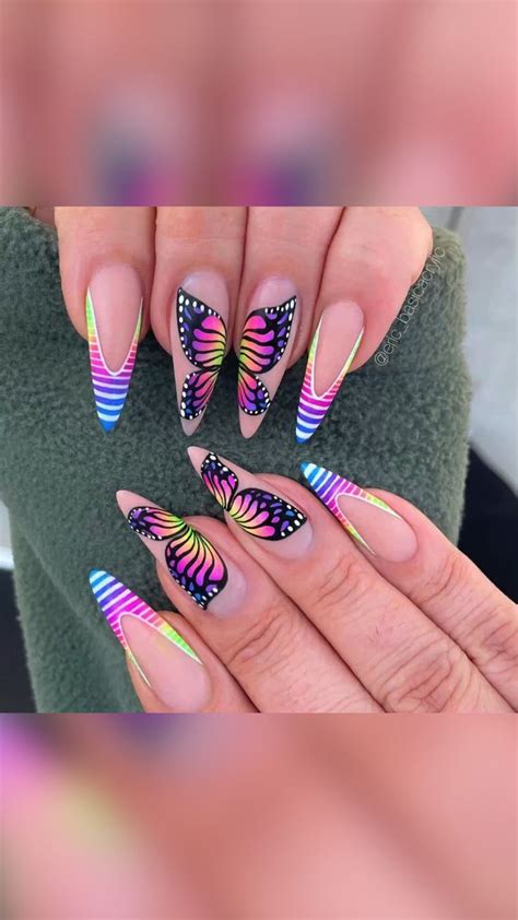 Butterfly Art Nail Inspo 💕 Nail Art Designs Tape Nail Art Nail Art