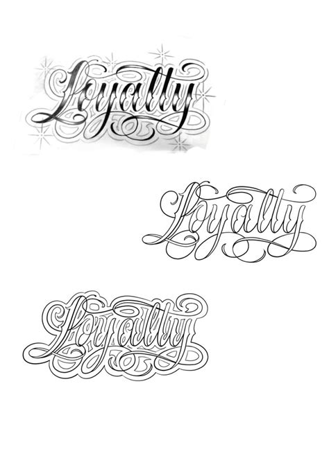Loyalty Lettering Tattoo With Stencil Idee Per Tatuaggi Tatuaggi