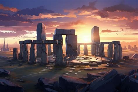 premium ai image enigmatic stonehenge at dawn generative ai