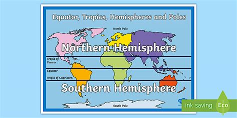 Nsw Equator Tropics Hemispheres And Poles Map Twinkl