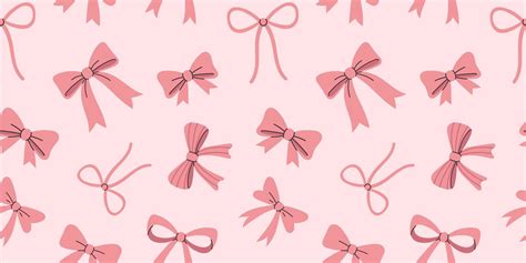 Cute Bow Background Pink Bow Seamless Pattern For Wallpaper Fabric