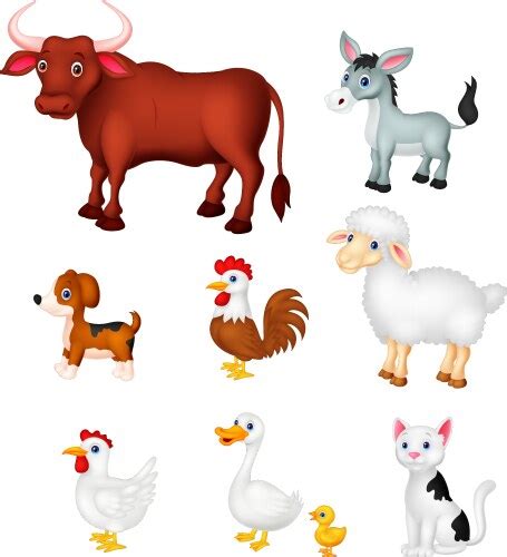 Donkey Cartoon Set Collection Royalty Free Vector Image