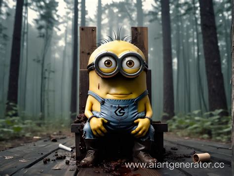 Bizarre Minion Scene Forest Restroom Fiasco Ai Art Generator