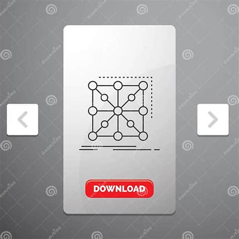 Data Framework App Cluster Complex Line Icon In Carousal Pagination Slider Design And Red