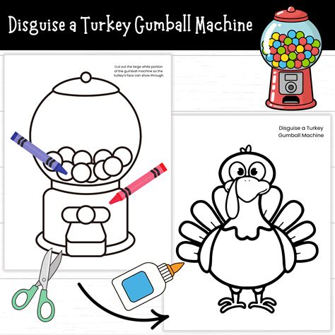 Gumball Machine Turkey Disguise Template Fanny Printable