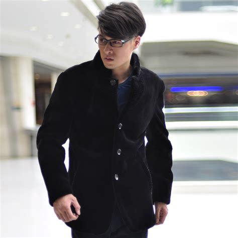 貂皮大衣男装新款整水貂皮草男士中长款美国西装貂绒韩版修身外套虎窝淘