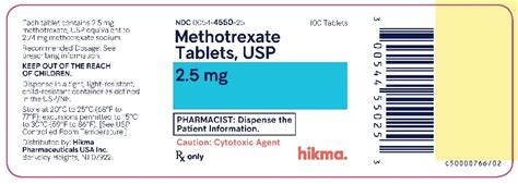 Methotrexate Sodium Package Insert Prescribing Info Moa