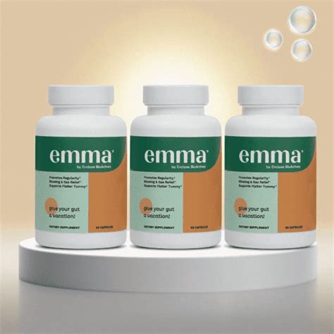 Emma Digestive Supplement 3 Pack 180 Capsules Gut Health Boost