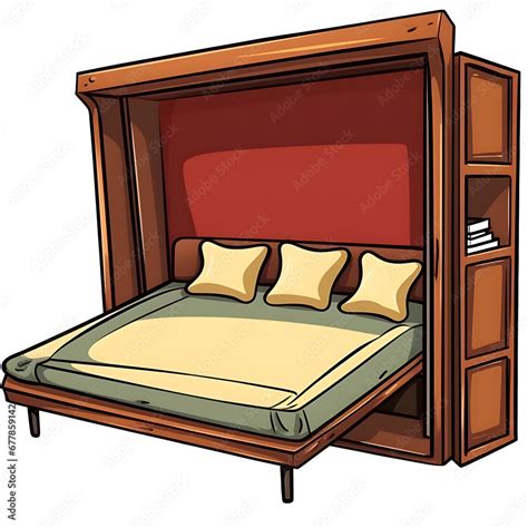 Illustrazione Stock Cartoon Clipart Of Murphy Bed Furniture Clipart Interior Clipart