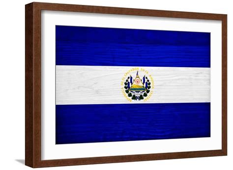 El Salvador Flag Design With Wood Patterning Flags Of The