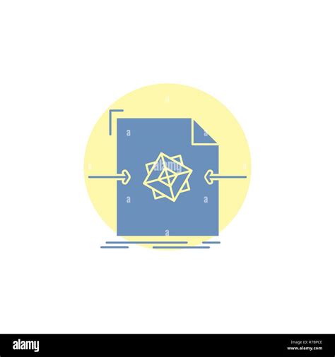 D Document File Object Processing Glyph Icon Stock Vector Image Art Alamy