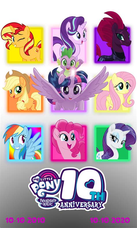 Mlps 10th Anniversary Poster By Ejfirelightningarts On Deviantart
