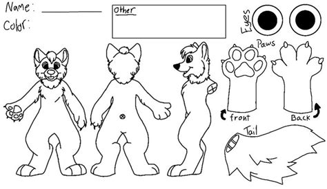 Fursona Design Base Template In 2024 Wolf Furry Reference Sheet Base