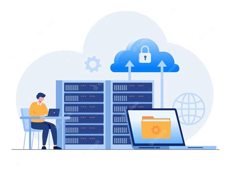 premium vector data server web concept storage technology database