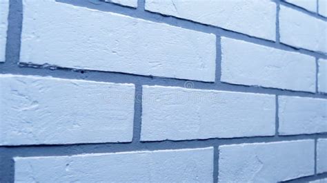 Decorative Plaster In The Form Of White Brick On The Wall Stock Video