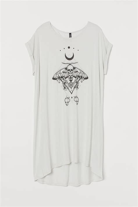 Handm T Shirt Dress Light Grey Moth Ladies Handm Hk