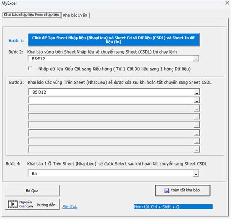 Tạo Form Nhập Liệu Trong Excel Myexcel