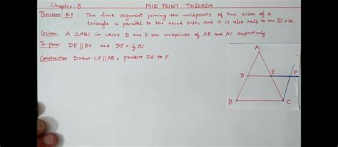 chapter 8mid point theoremtheorem 8 9 the lime segment joining the m