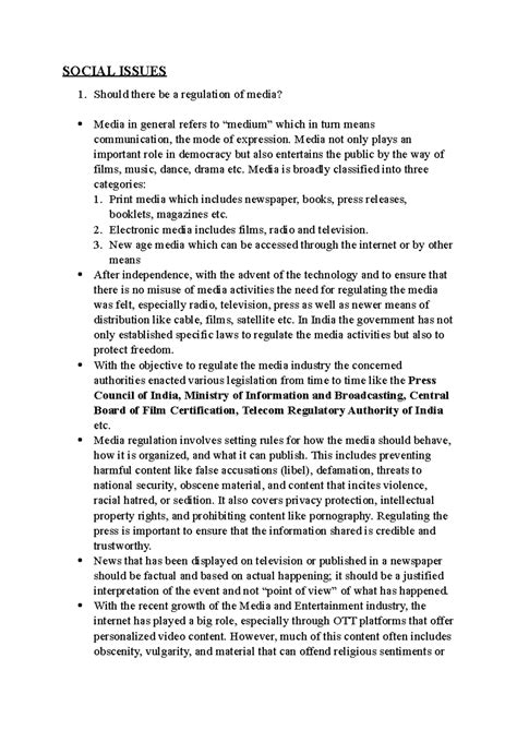 Gd Topics General Topic Summaries Social Issues 1 Should There Be