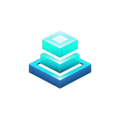 abstract 3d layered cube with blue gradient design premium ai