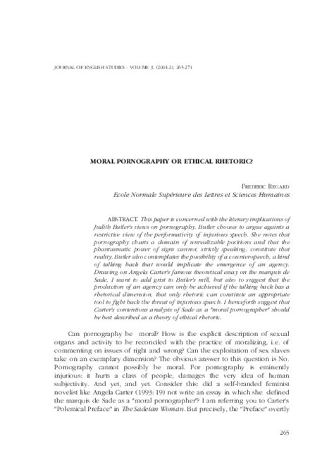 Pdf Can Pornography Be Moral How Is The Explicit Description Of