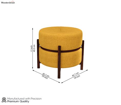 Buy Samantha Reversible Stool Cum End Table Boucle Yellow At OFF Online Wooden Street