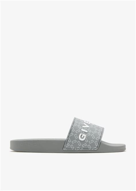 Givenchy Logo Slides For Men Grey In Uae Level Shoes
